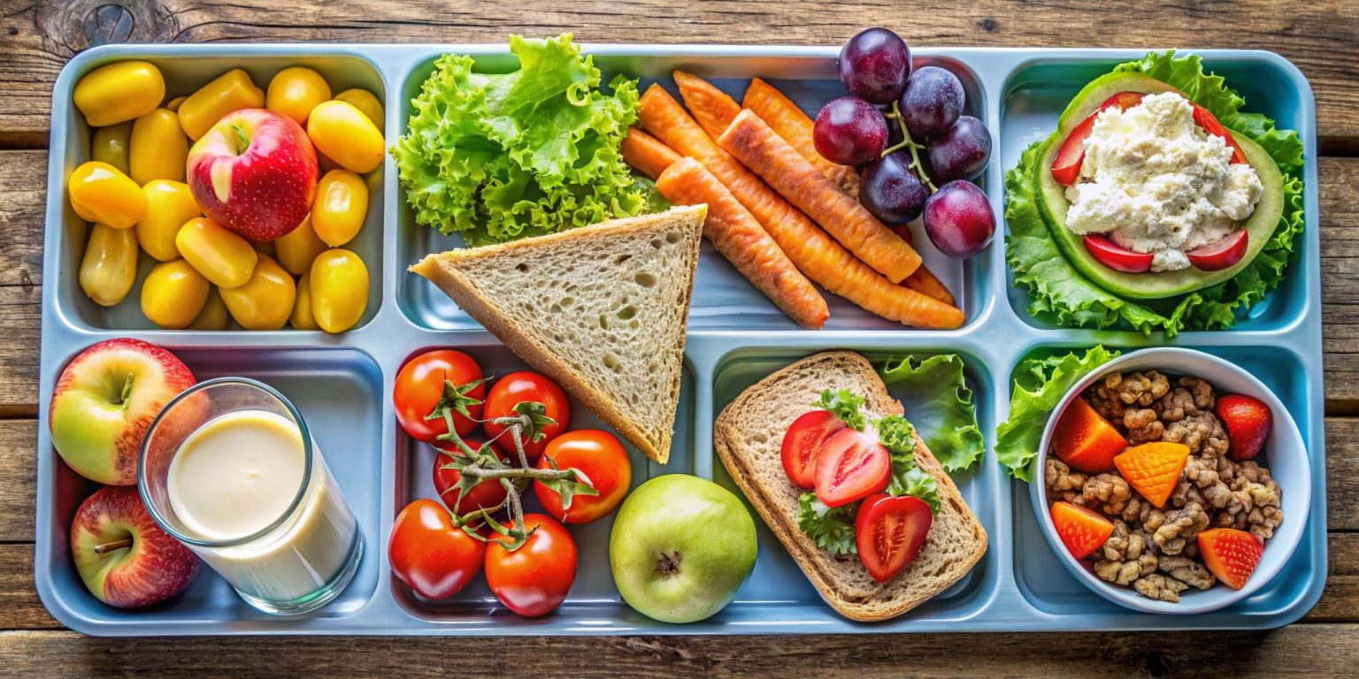 What is a balanced diet for a school lunch in Canada?